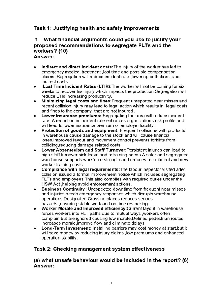 Justifying Health and Safety Improvements | PDF | Occupational Safety ...