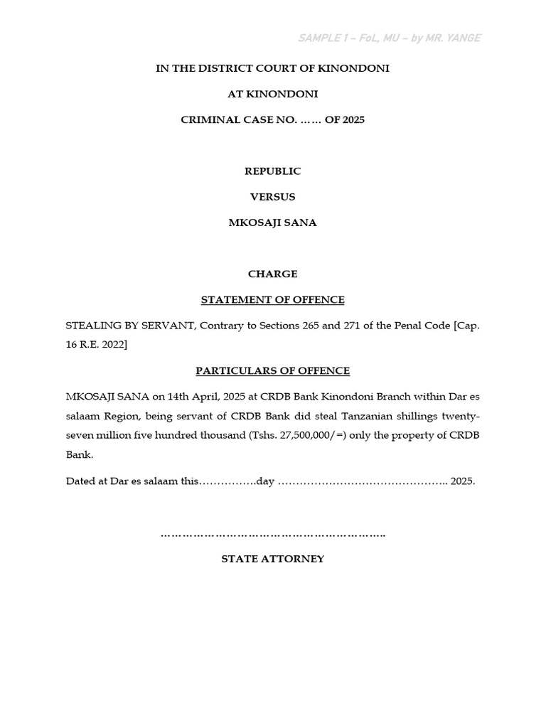 Sample Charge 1 | PDF