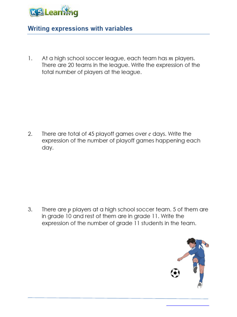 Word Problems Algebraic Expression 2 | PDF