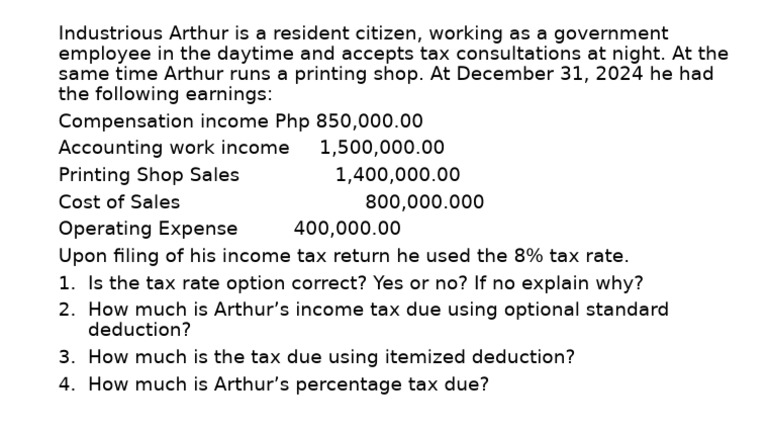 Activity Individual Income Tax (DONE) | PDF