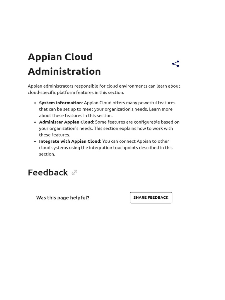 Appian Cloud Administration - Appian 25.3 | PDF