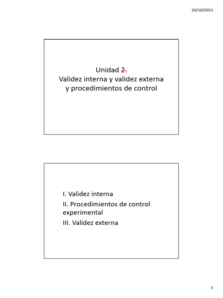 Validez Interna y Procedimientos de Control | PDF | Experimentar ...