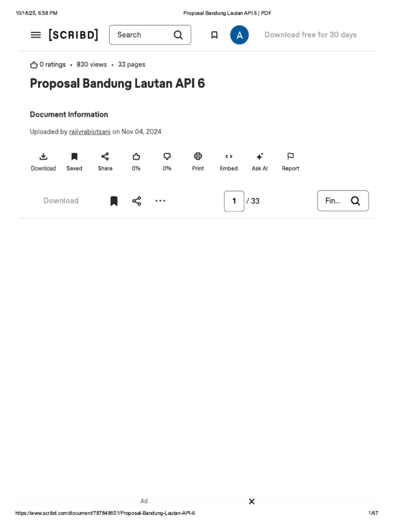 Proposal Bandung Lautan API 6 - PDF | PDF