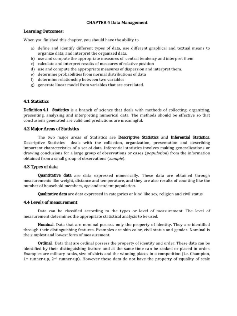 Chapter 5 Data Management | PDF