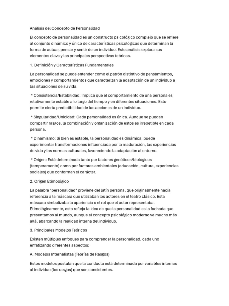 Análisis de Personalidad | PDF | Psicología Social | Ciencia cognitiva