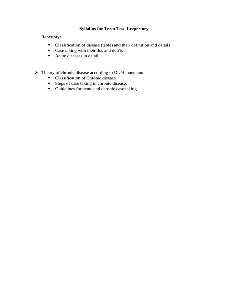Term Test-1 Repertory Syllabus | PDF