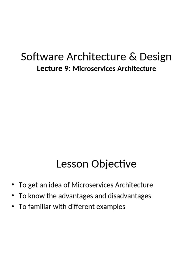 Software Architecture Design_L09 | PDF | Service Oriented Architecture ...