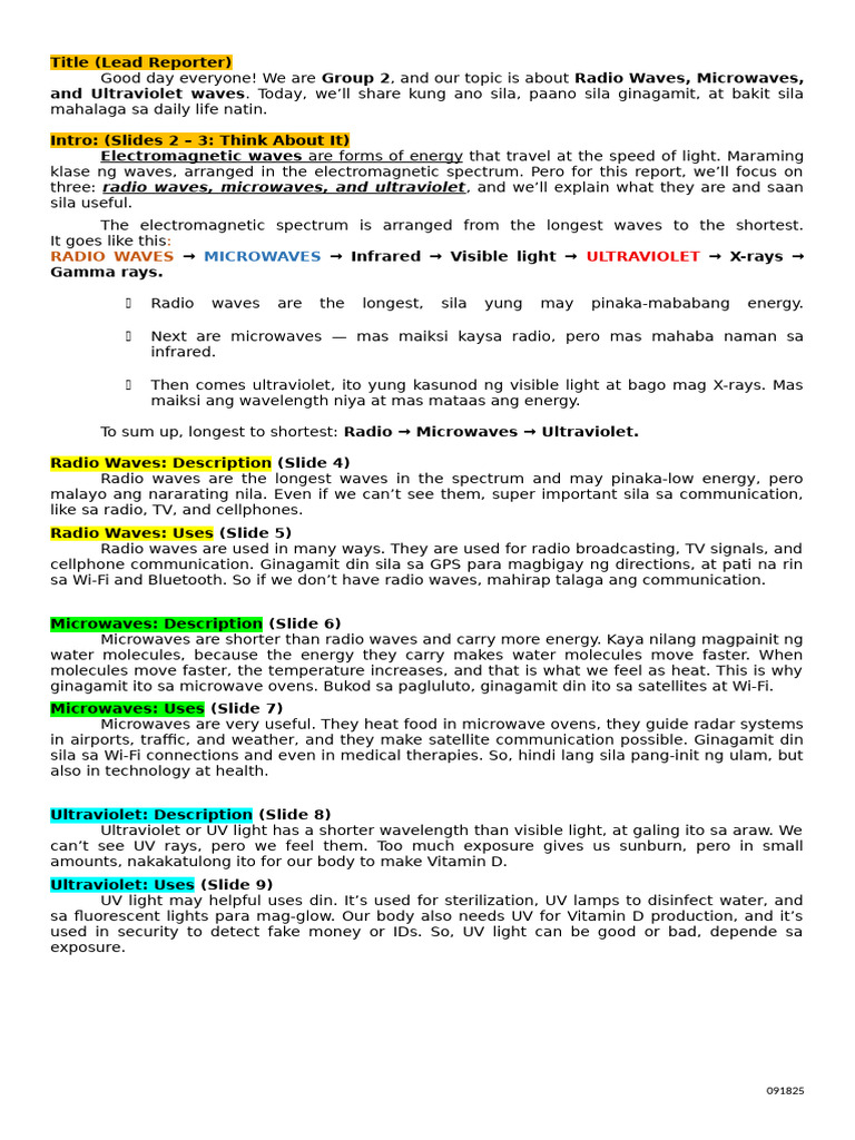 EM REPORT - FINAL - Script - GROUP2 | PDF | Ultraviolet | Microwave