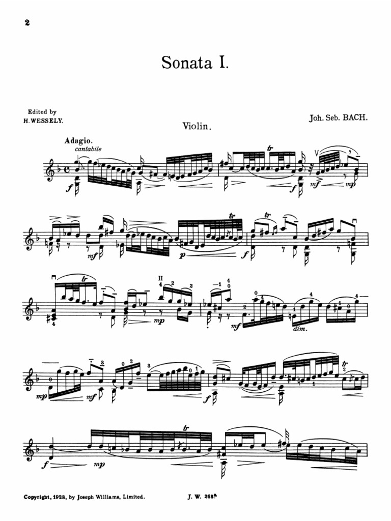 IMSLP253590 - Violin Sonata No.1 in G Minor, BWV 1001 (Bach, Johann ...