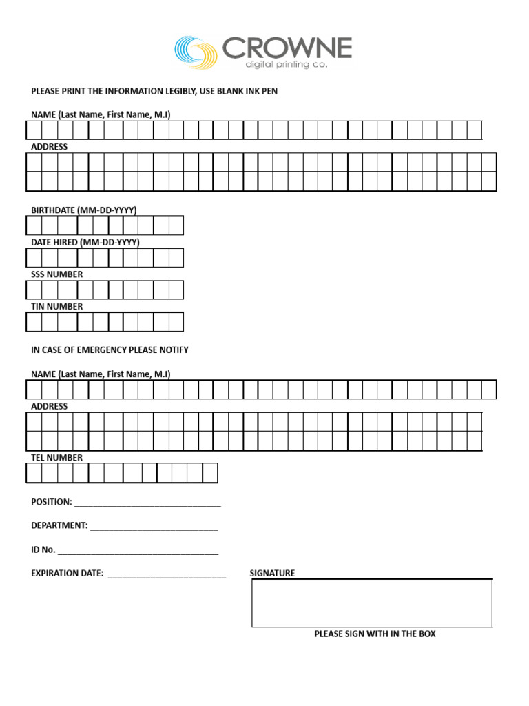ID FORM - Docx (1) | PDF