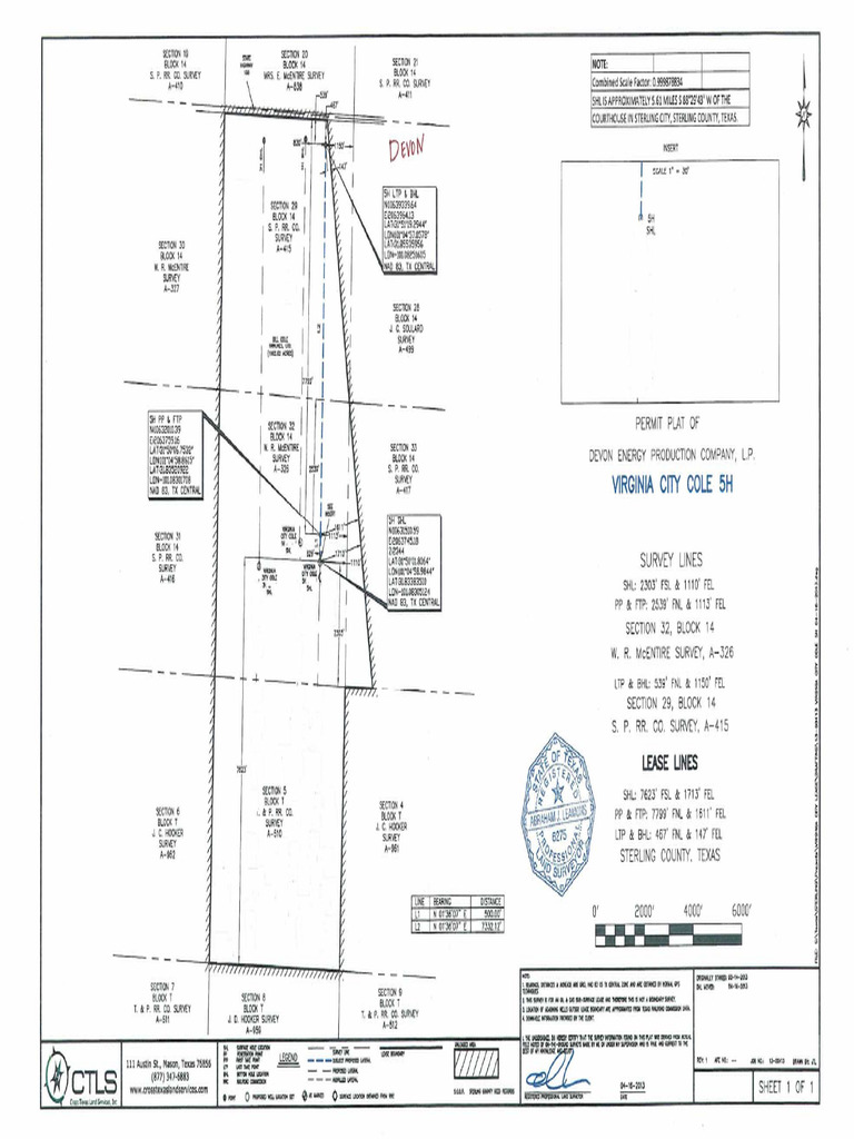 Virginia City Cole 5H Permit Plat-1 | PDF