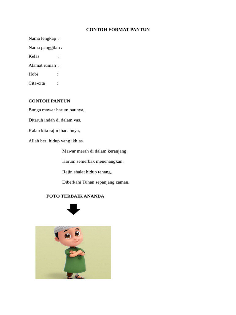 Contoh Format Pantun | PDF