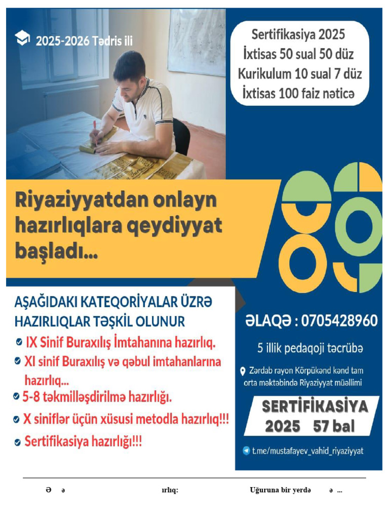 Buraxılış Sınağı MSİ 3.3 XI Sinif 2025-2026 - 122330 | PDF