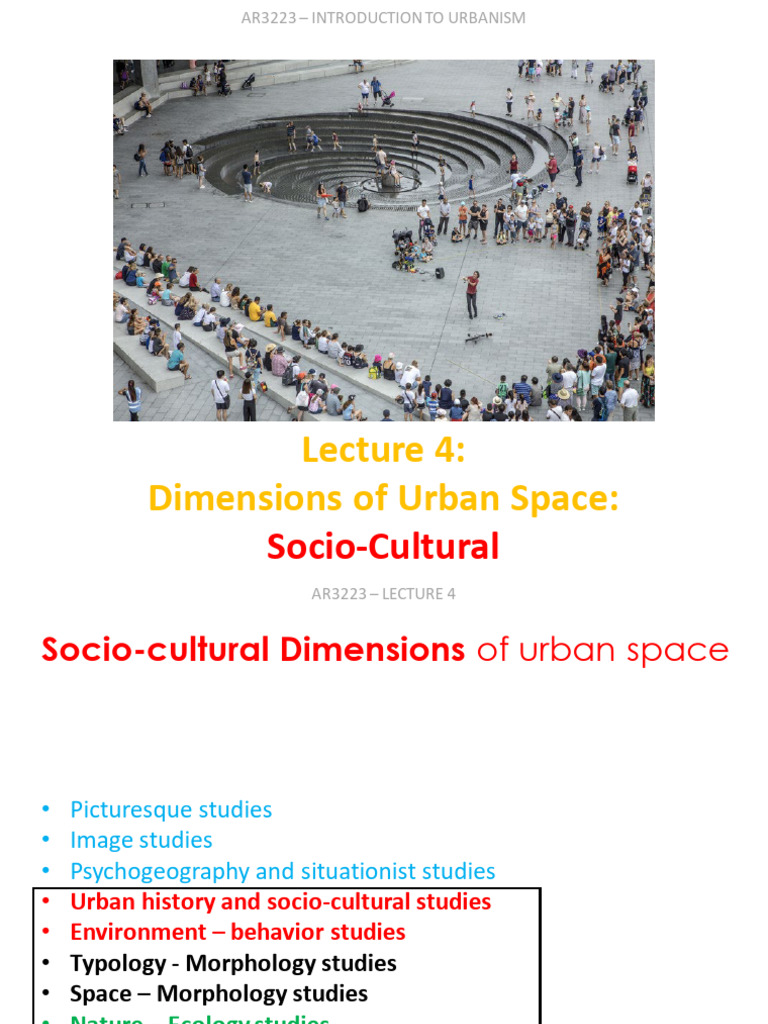 AR3223 Week 2 Lecture 4 Dimensions of Urban Space AY24-25 | PDF | Space
