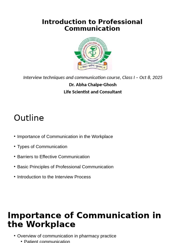 Professional Communication & Interview Skills | PDF