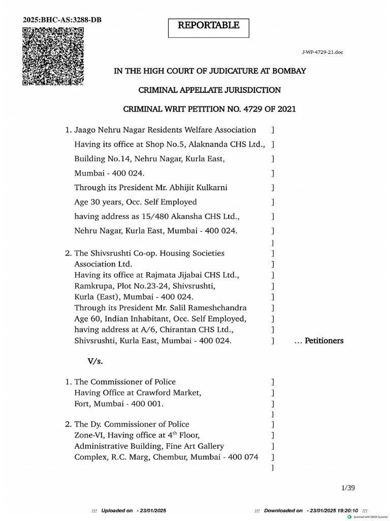 Azan January 2025 Mumbai High Court Order | PDF