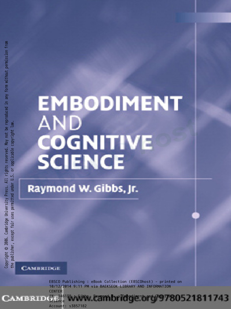 Embodiment and Cognitive Science | PDF | Embodied Cognition | Cognition