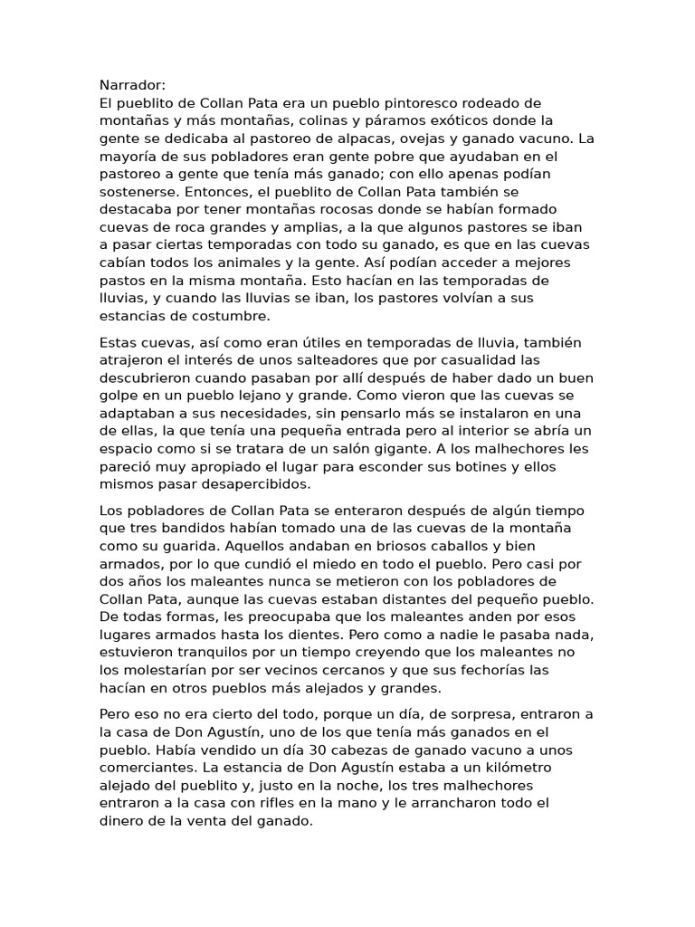 Collan Pata: Miedo y valentía en el pueblo | PDF | Animales ...