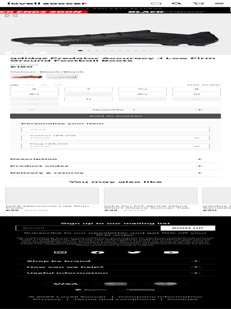 Adidas Predator Accuracy .1 Low Firm Ground Football Boots BlackBlack ...