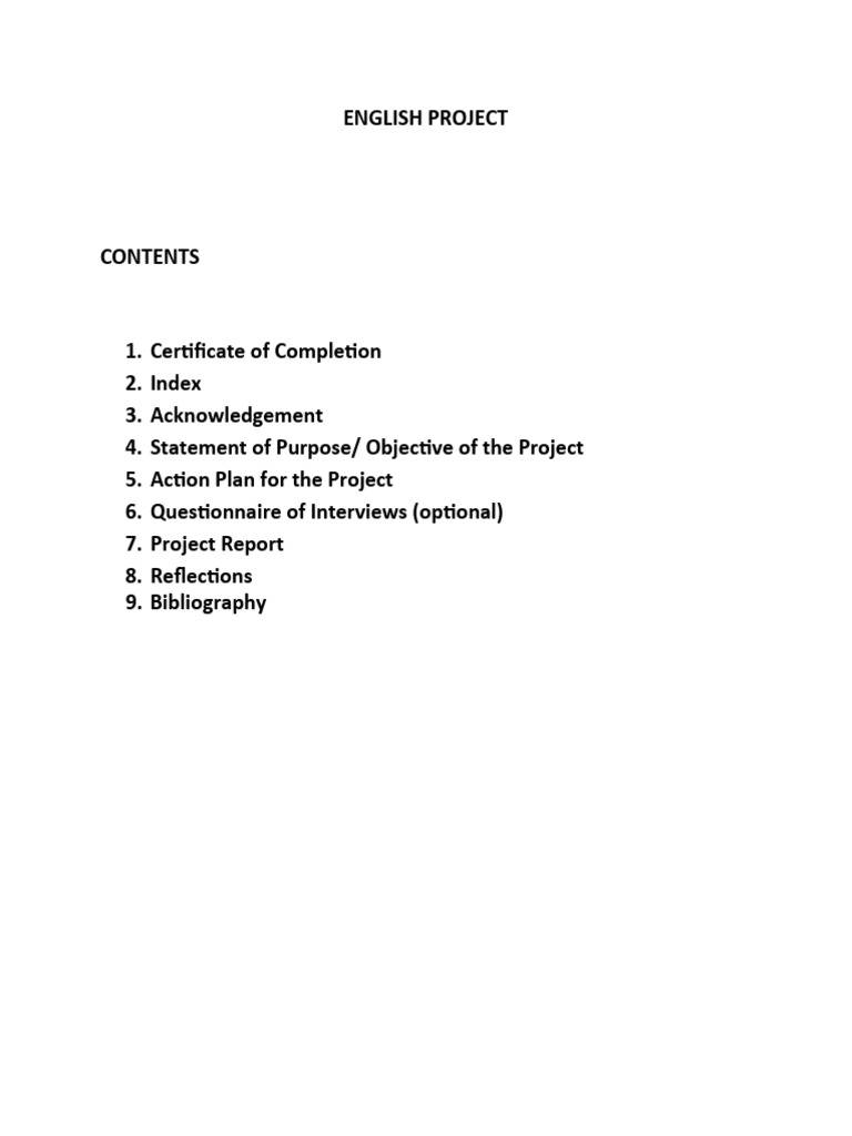 English Project Overview and Report | PDF