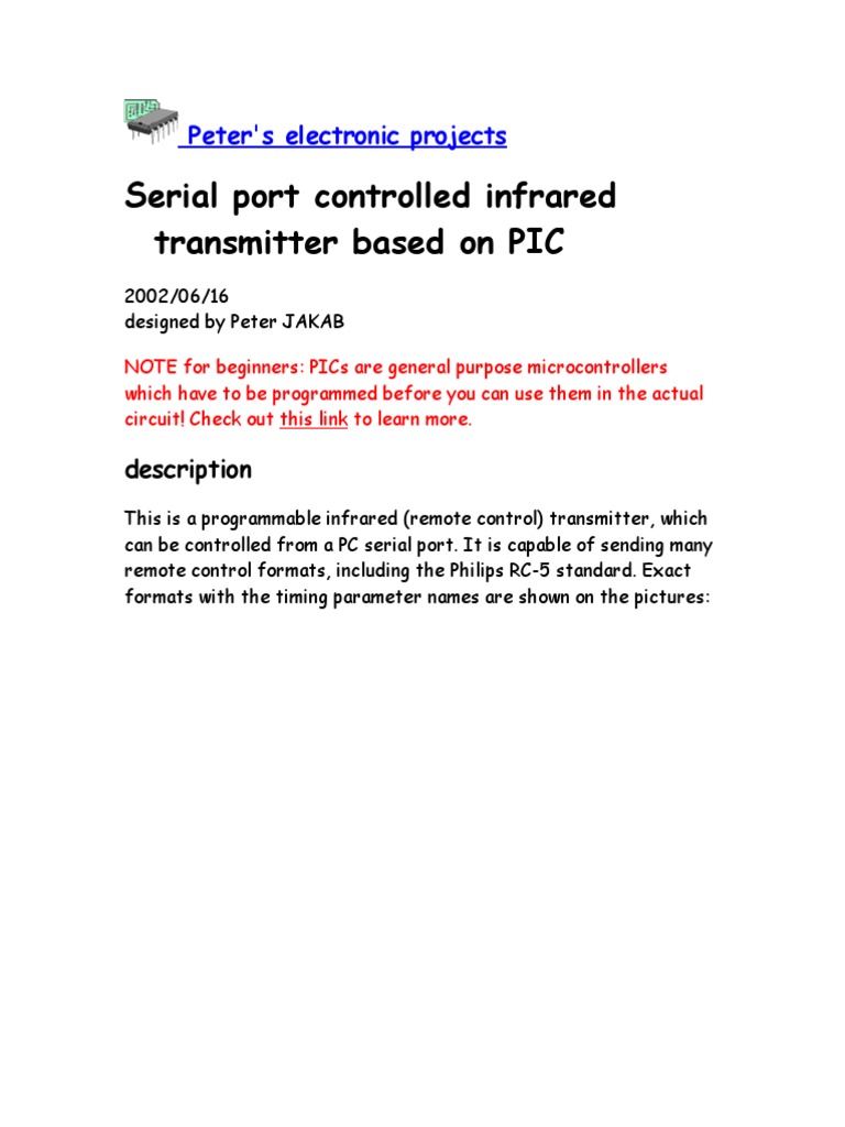 Infrared | PDF | Remote Control | Bit