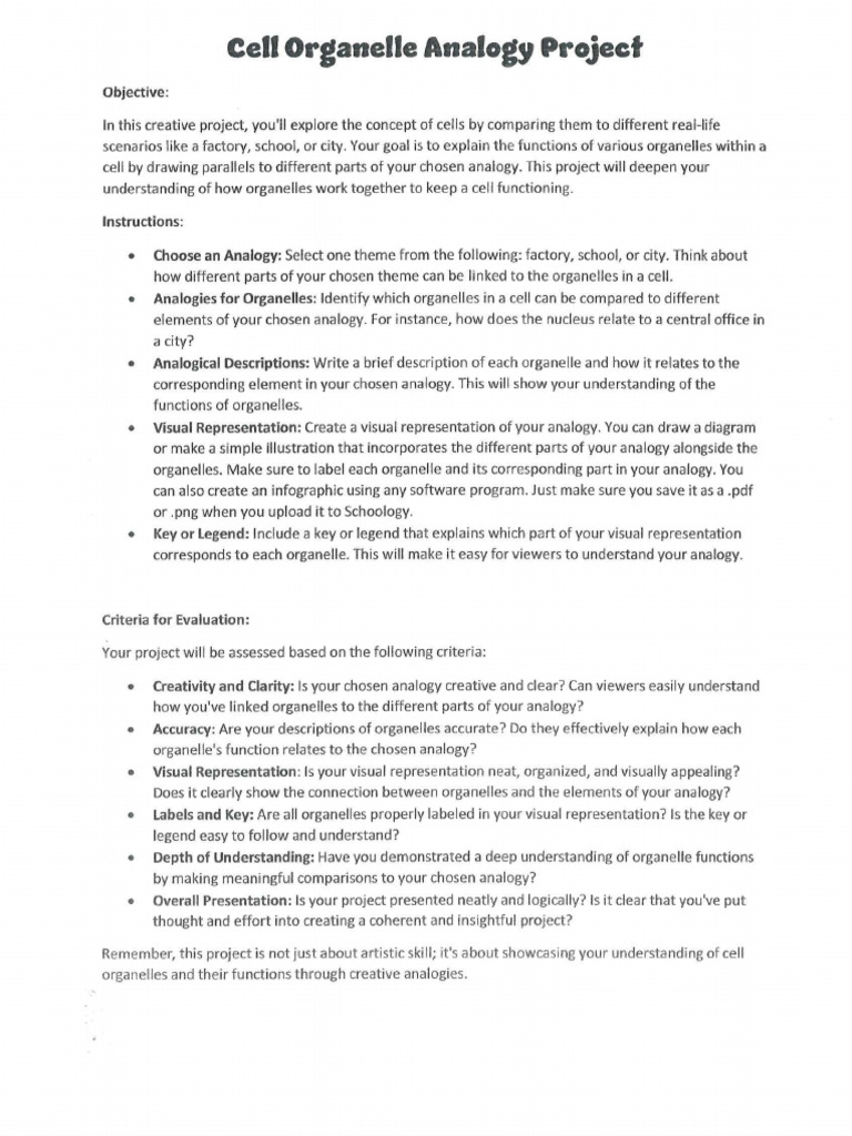 Cell+Analogy+Project Edit | PDF