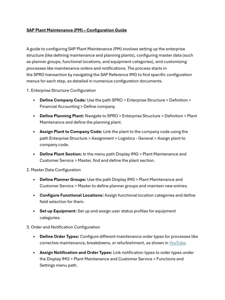 SAP PM Configuration Guide | PDF | Menu (Computing) | Computing