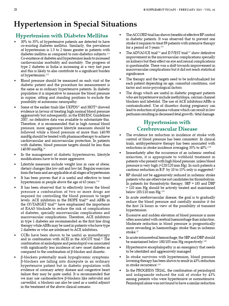 Managing Hypertension in Diabetes and Stroke | PDF | Hypertension ...