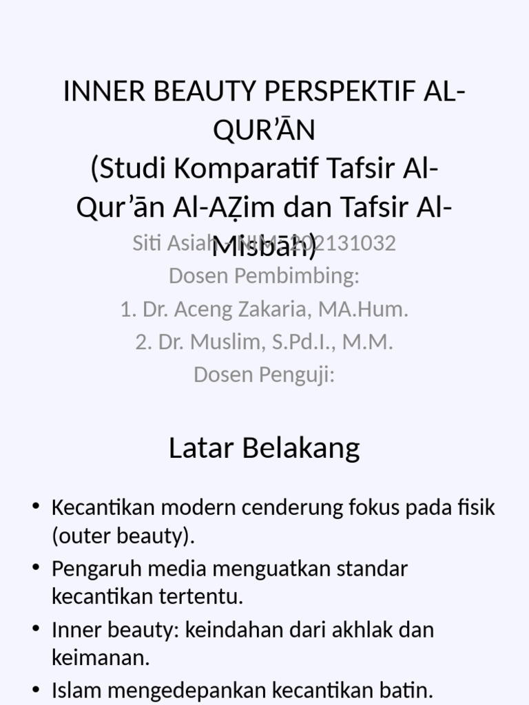 PPT Inner Beauty Styled Siti Asiah | PDF