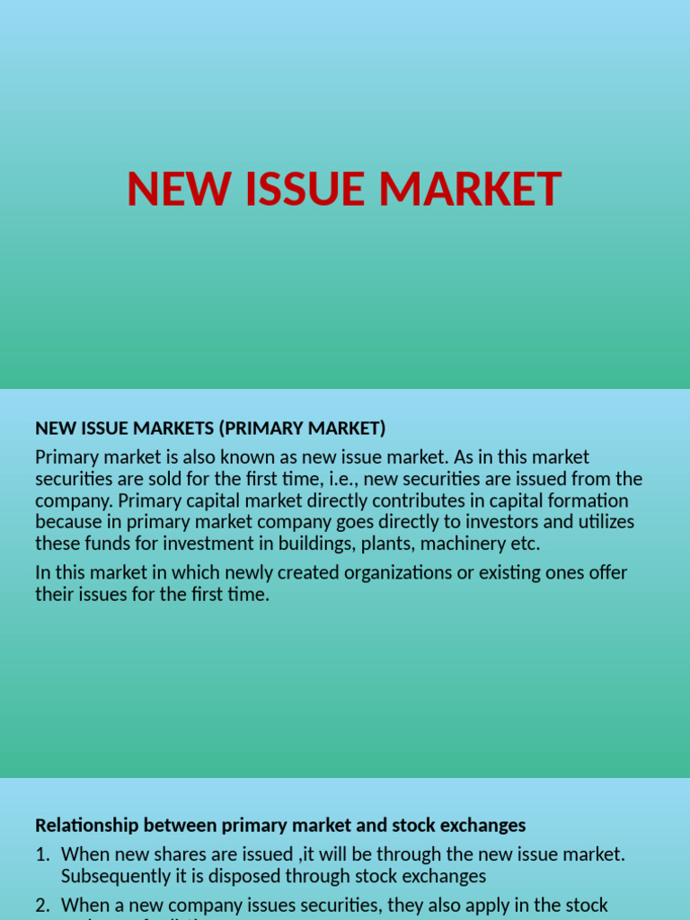 New Issue Market | PDF | American Depositary Receipt | Stocks