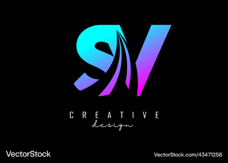 Creative Colorful Letters Sv s v Logo Vector 43471258 | PDF