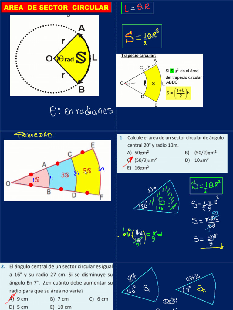 Area de Sector Circular | PDF