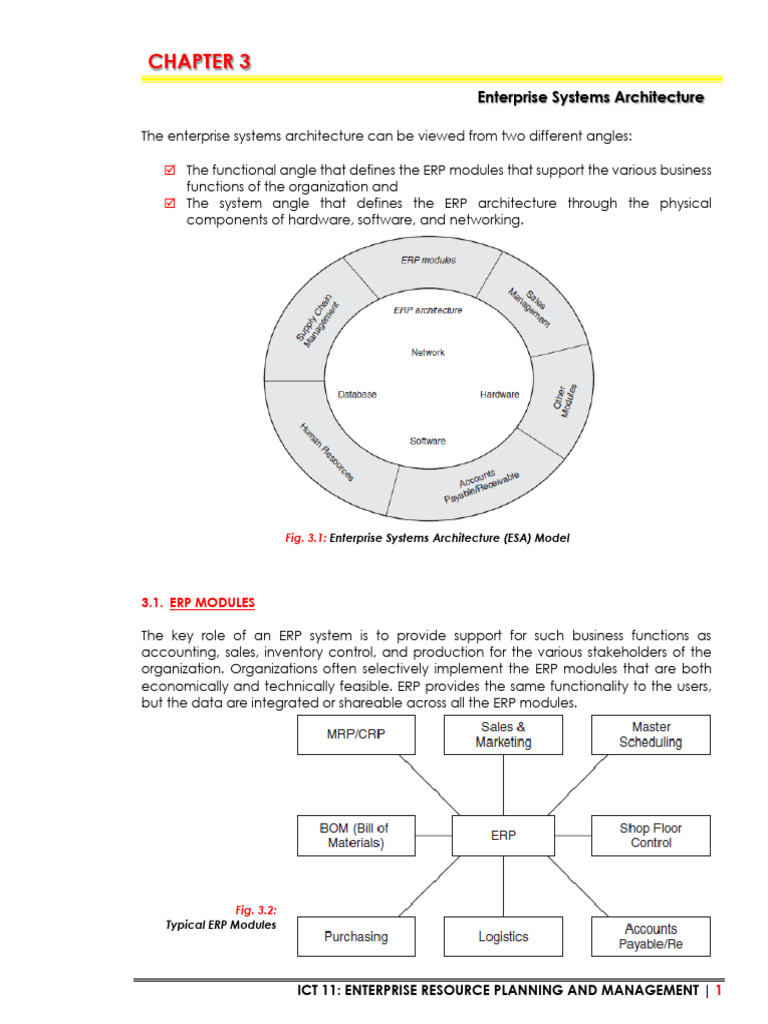 CHAPTER 3 Enterprise Systems Architecture | PDF | Enterprise Resource Planning | Service ...