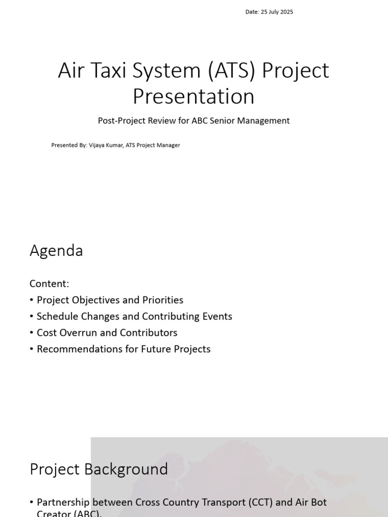 Air Taxi System Project Review Summary | PDF | Business