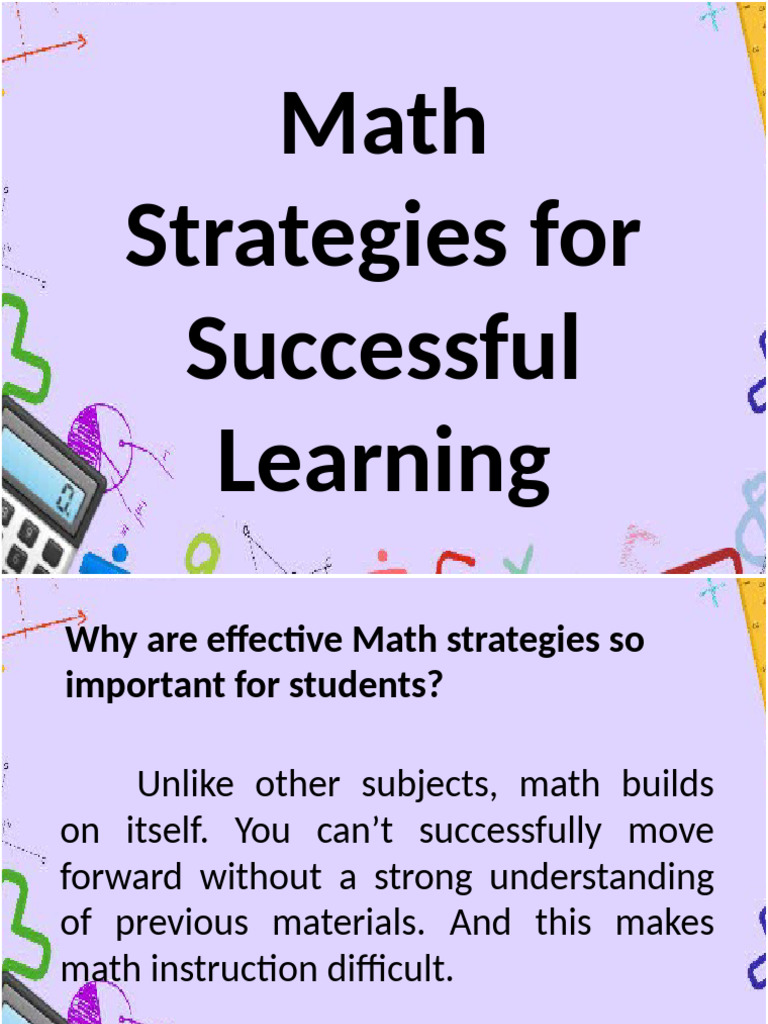Effective Math Learning Strategies | PDF | Mathematics | Learning