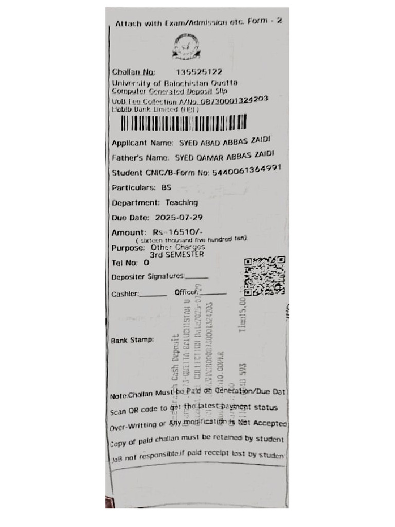 UoB - Fee - Receipt 31 07 2025 11 40 | PDF