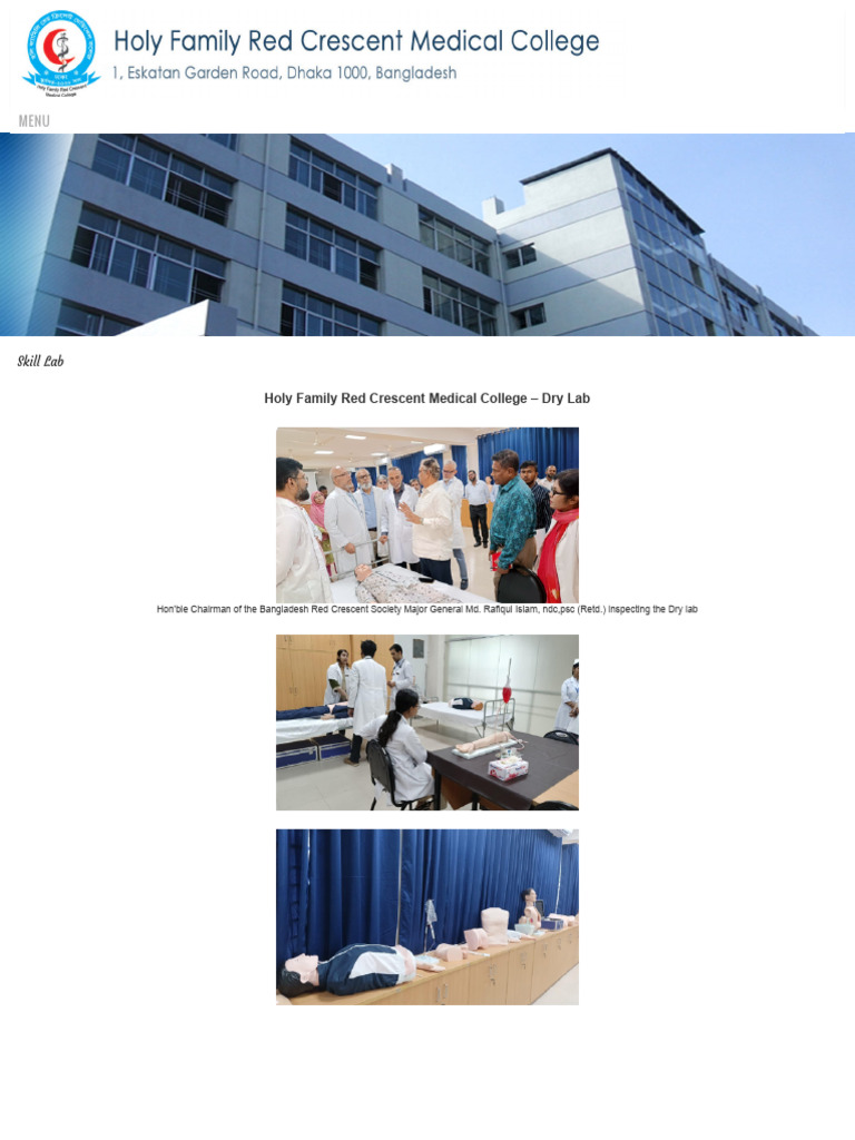 Skill Lab - Holy Family Red Crescent Medical College8 | PDF ...