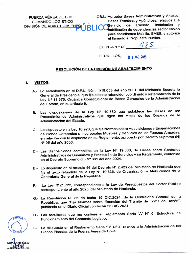 Exenta 485. | PDF