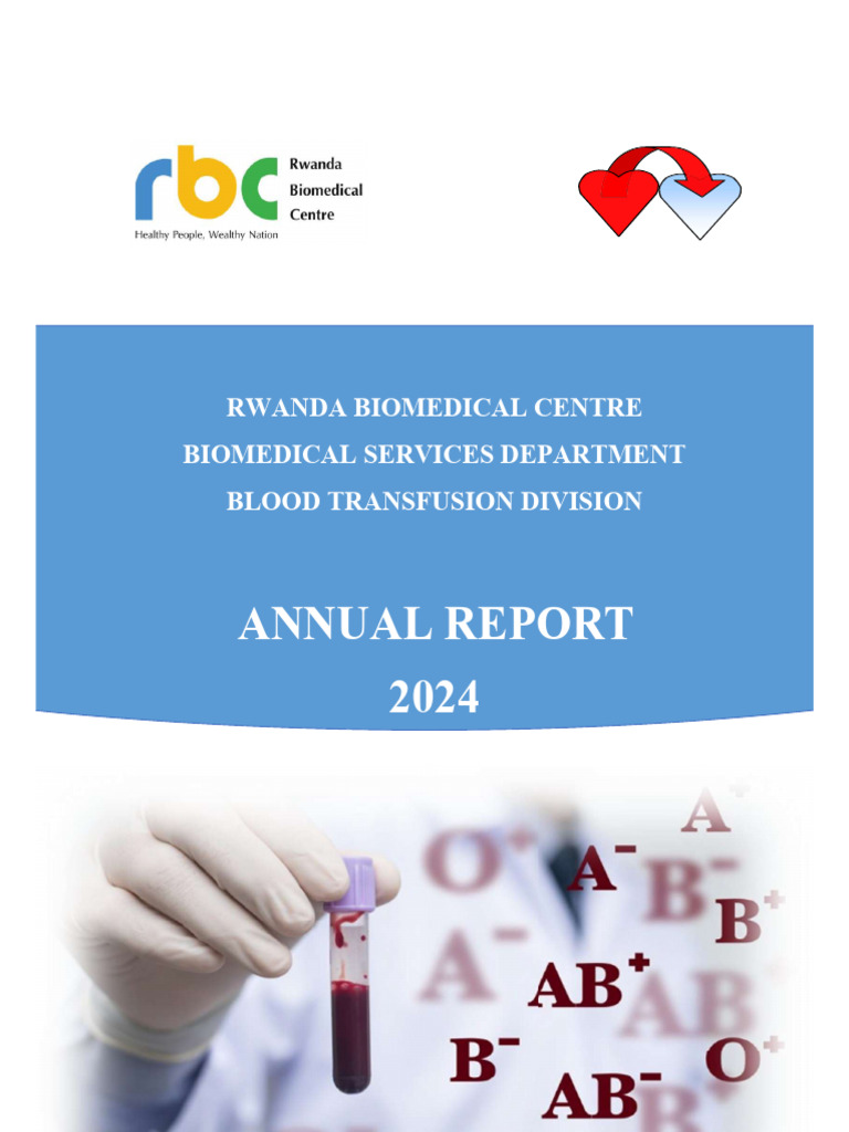 Rwanda Blood Transfusion Annual Report 2024 | PDF | Blood Donation ...