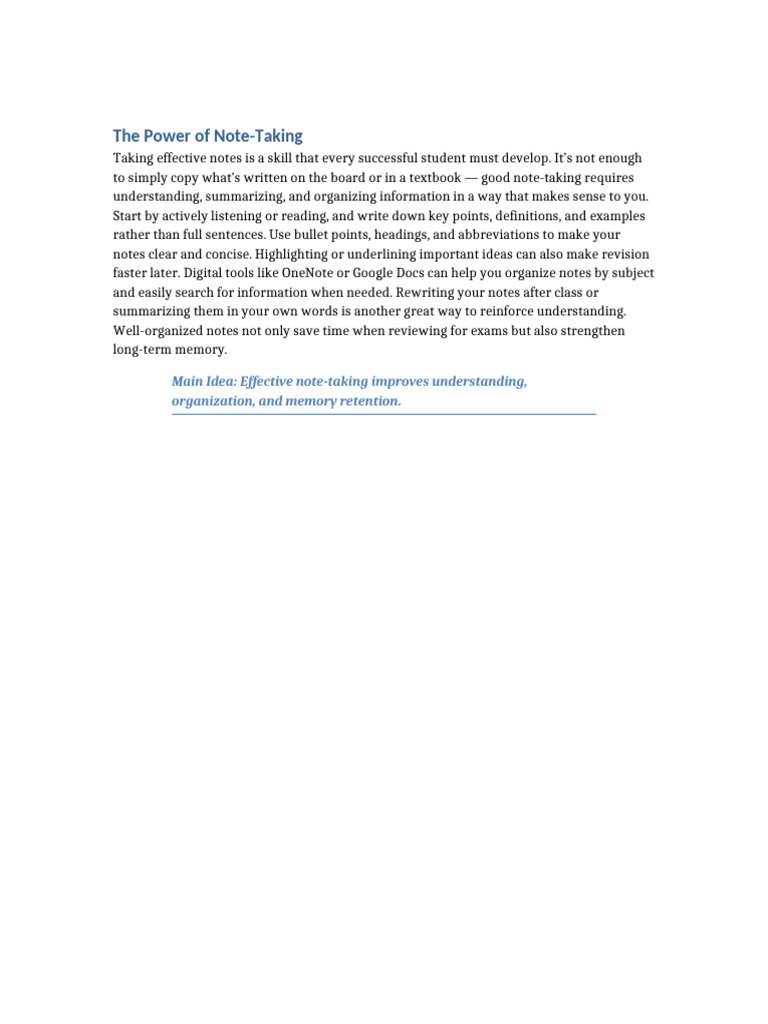 02 The Power of Note-Taking | PDF