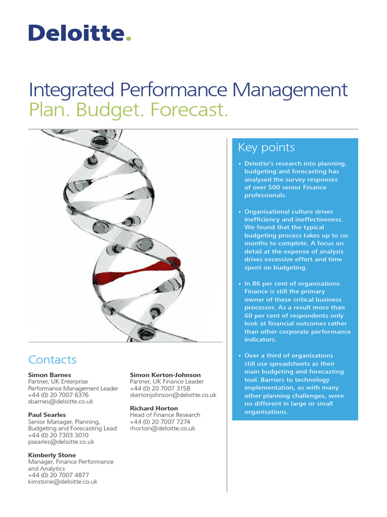 Integrated Performance Management | PDF | Forecasting | Budget