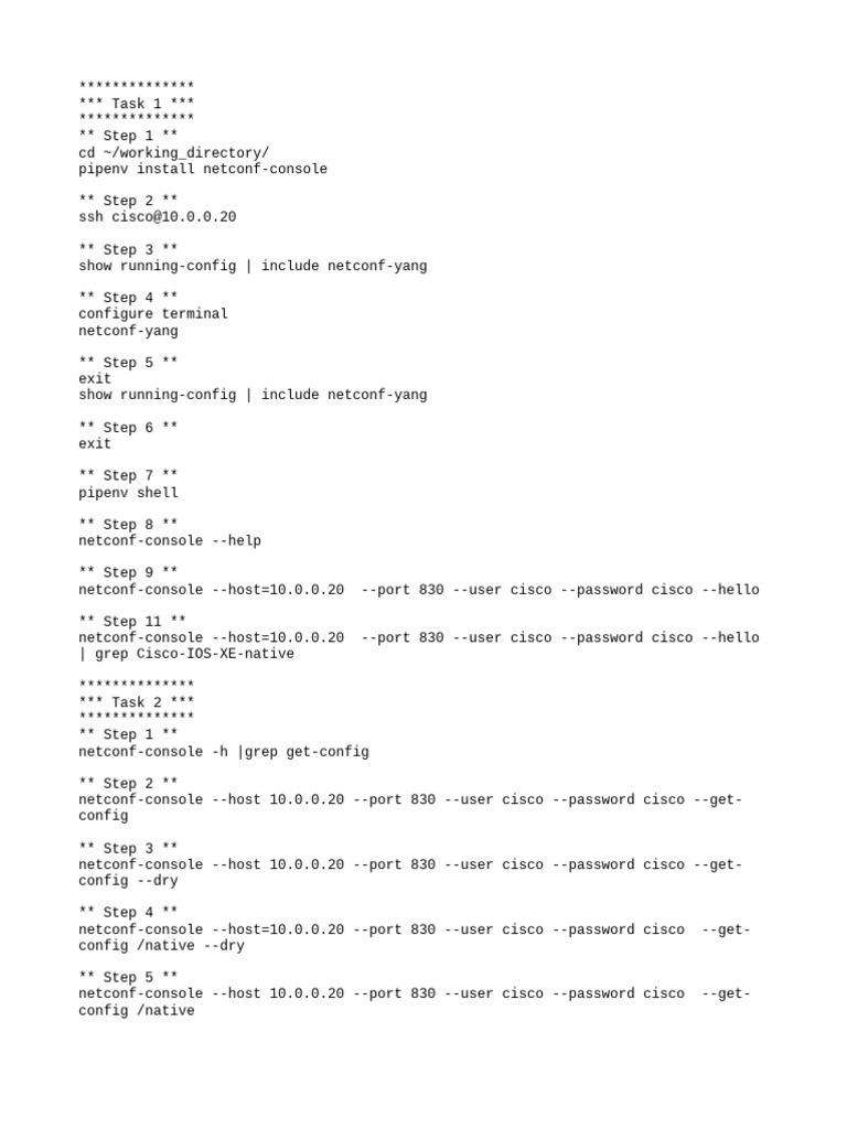 Netconf Steps | PDF | Computer Engineering | Computing