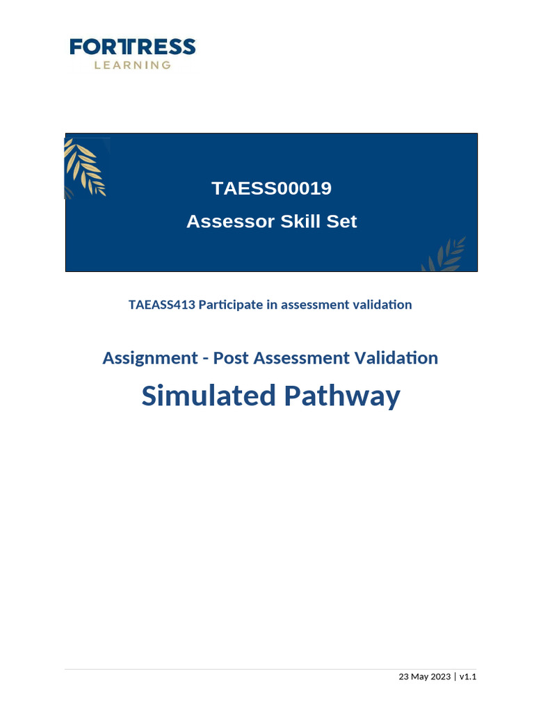 Assignment Post Validation Simulated v1.1 | PDF | Vocational Education