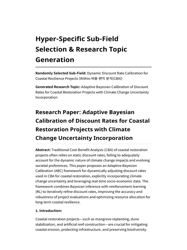 Hyper-Specific Sub-Field Selection & Research Topic Generation | PDF ...