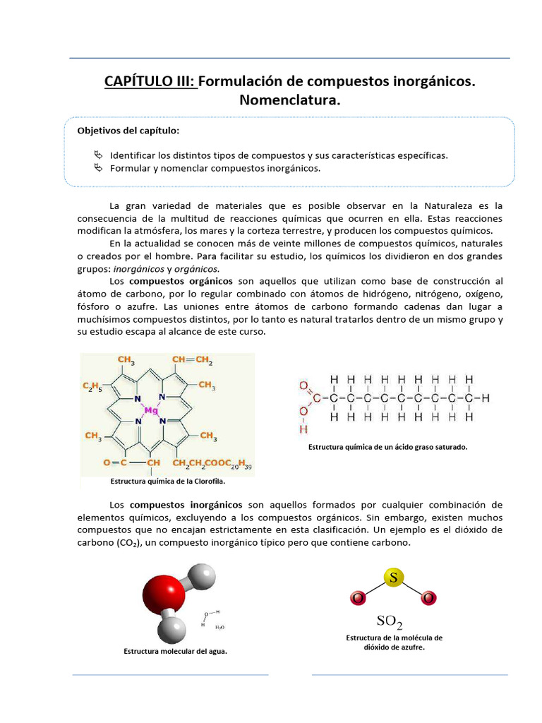 Nomenclatura y formulación de compuestos inorgánicos | PDF | Compuestos ...