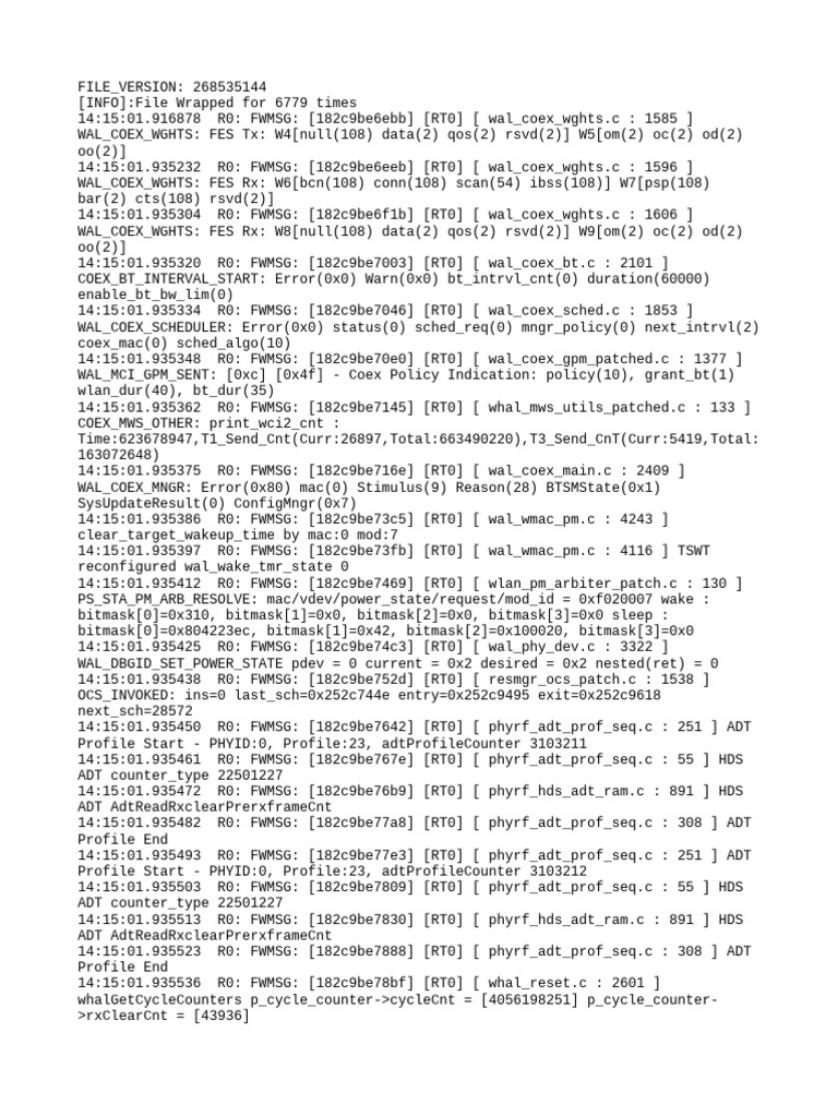Cnss FW Logs 008 | PDF