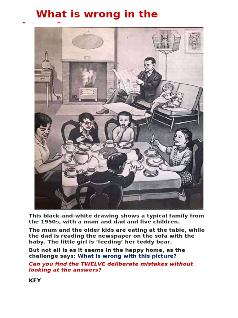 What Is Wrong in The Picture?: Can You Find The TWELVE Deliberate Mistakes Without Looking at ...
