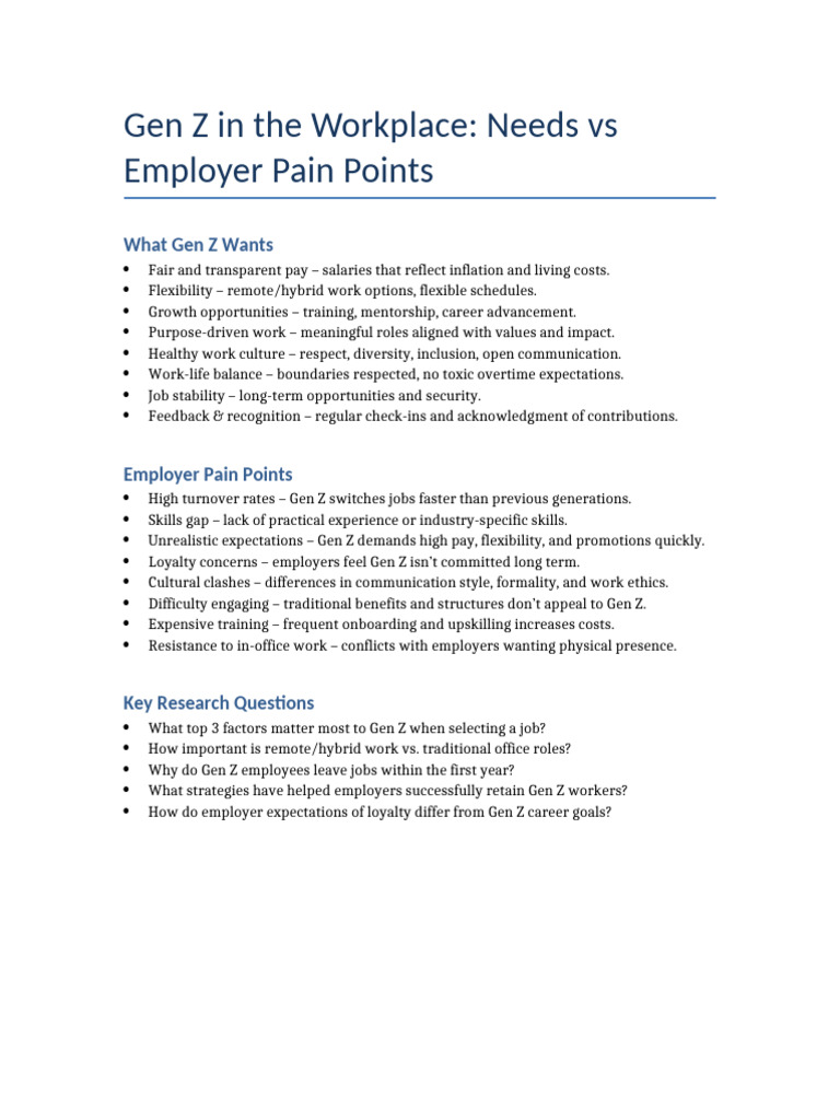 GenZ Workplace Insights | PDF