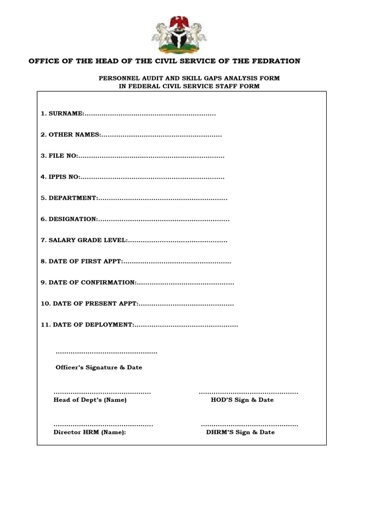 Pasga Civil Servant Form 251008 134242 | PDF
