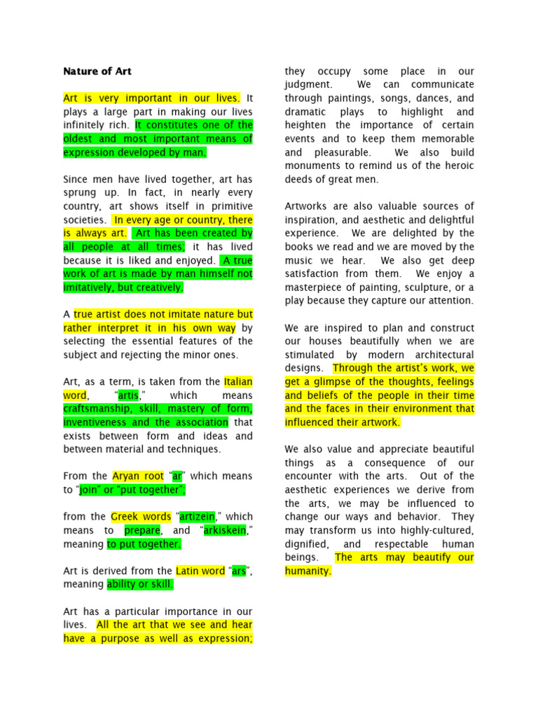 Understanding the Nature of Art | PDF | The Arts | Experience